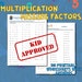 Multiplication Drills, Missing Factors With Answers, 30 Pages of Drills ...