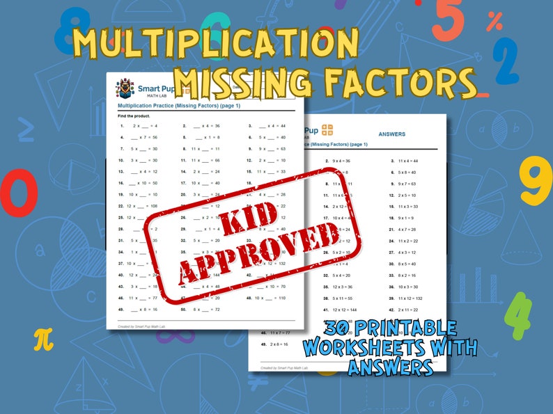 Multiplication Drills, Missing Factors With Answers, 30 Pages of Drills ...
