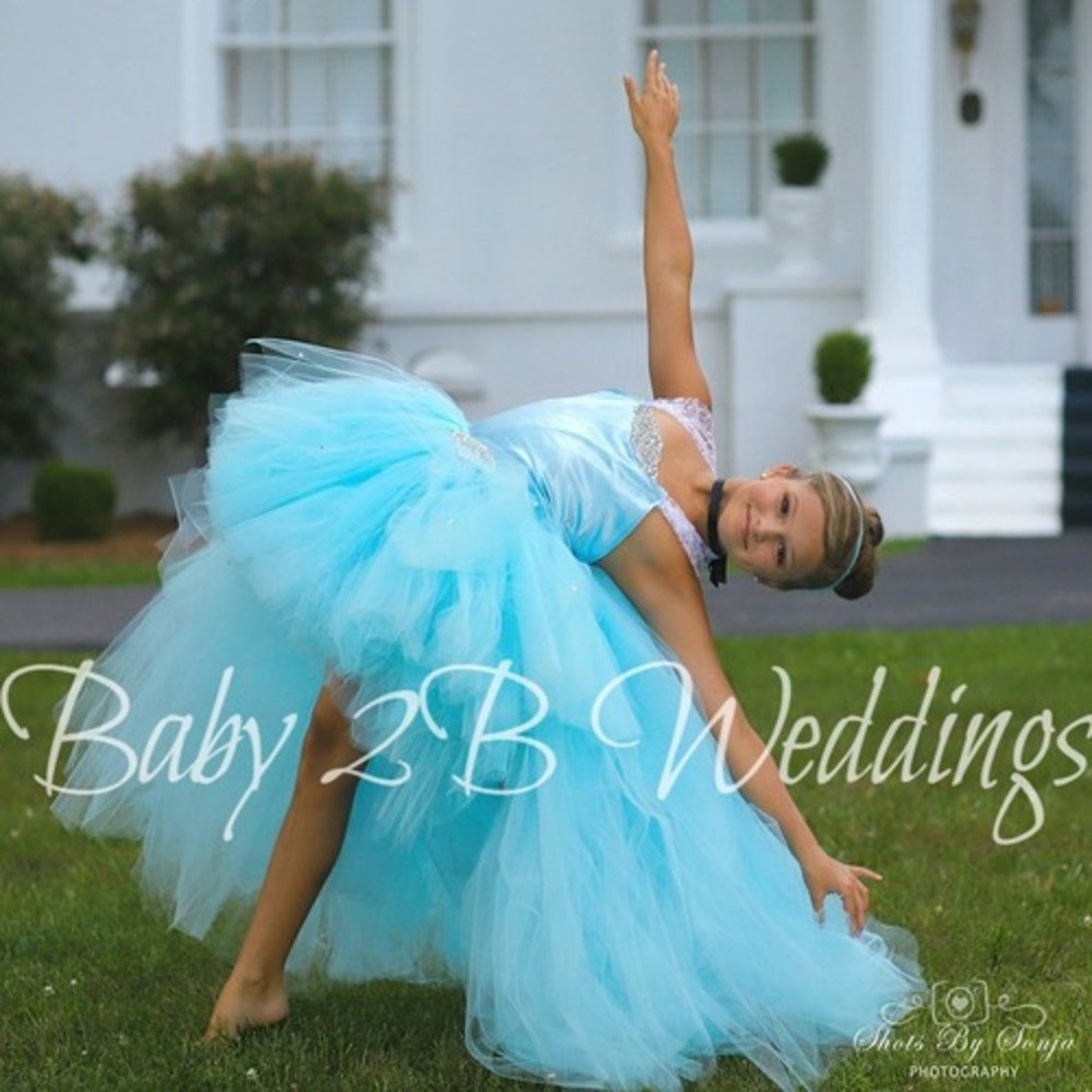 Hi Lo Princess Dress Satin Dress Flower Girl Dress Blue Dress - Etsy