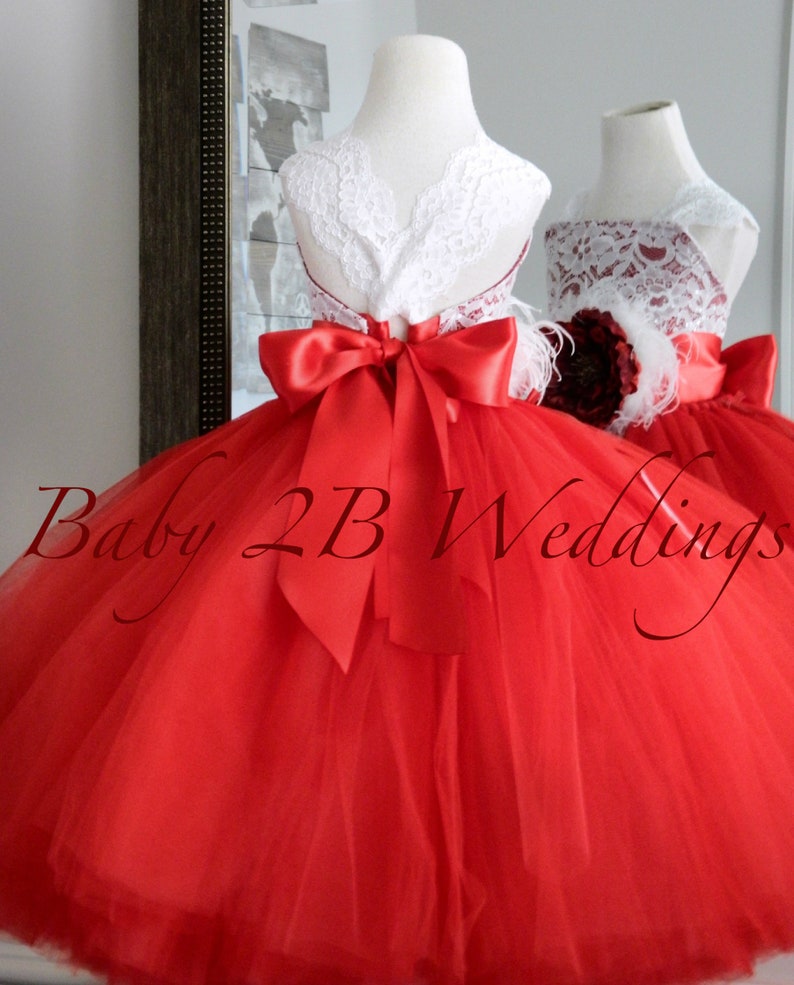 Red Rose Dress Red Dress Lace Dress Tulle dress Wedding Dress | Etsy