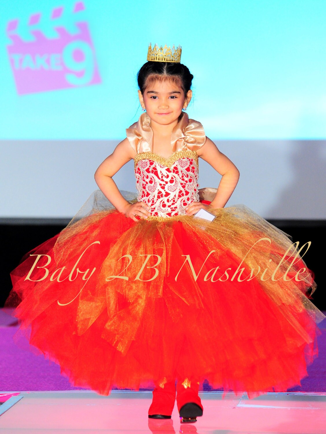 Red and Gold Princess Flower Girl Dress Winter Wedding Flower - Etsy