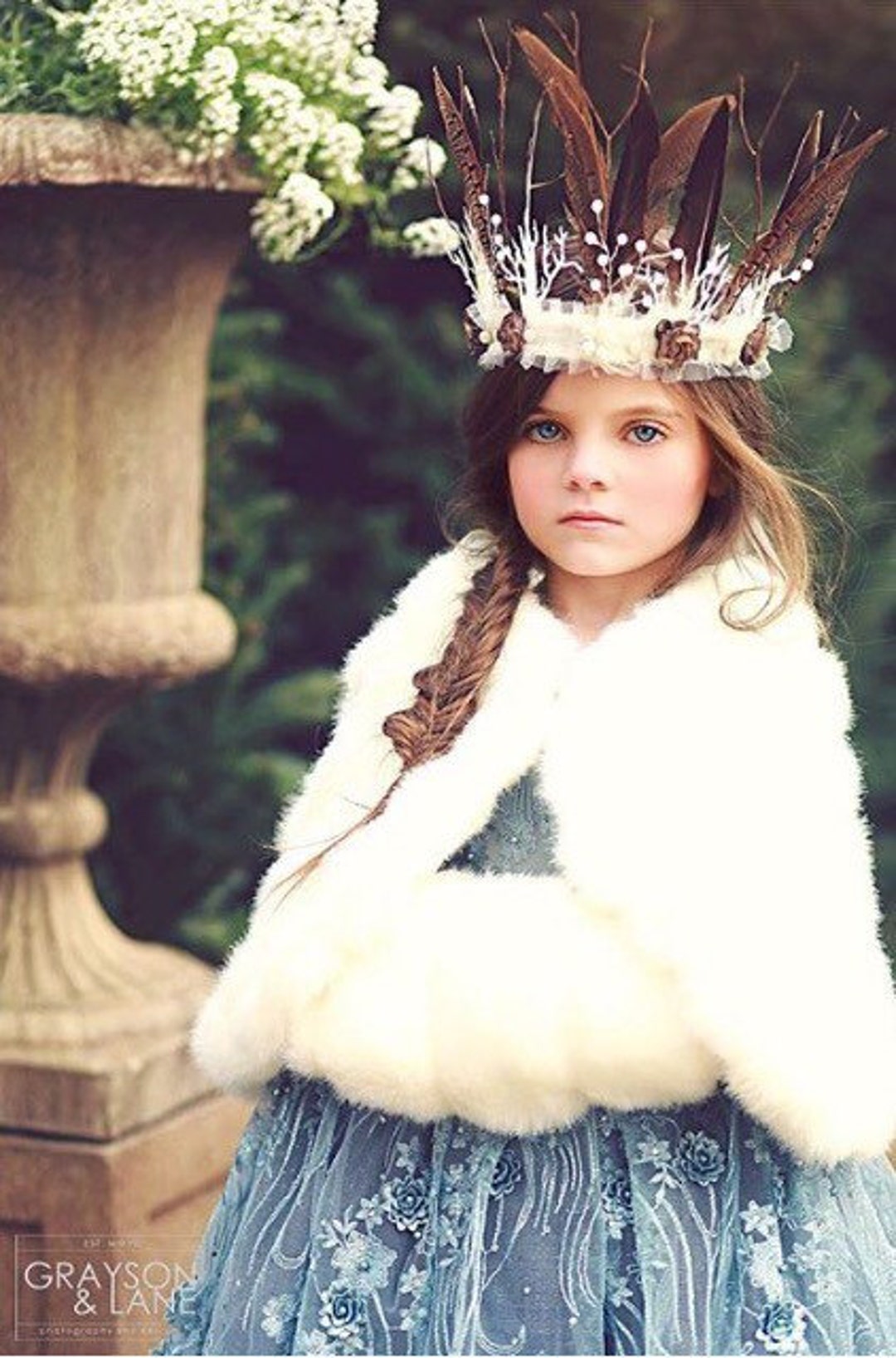 Wedding Tiara Feather Crown Woodland Tiara Crown Winter Fairy Crown for ...