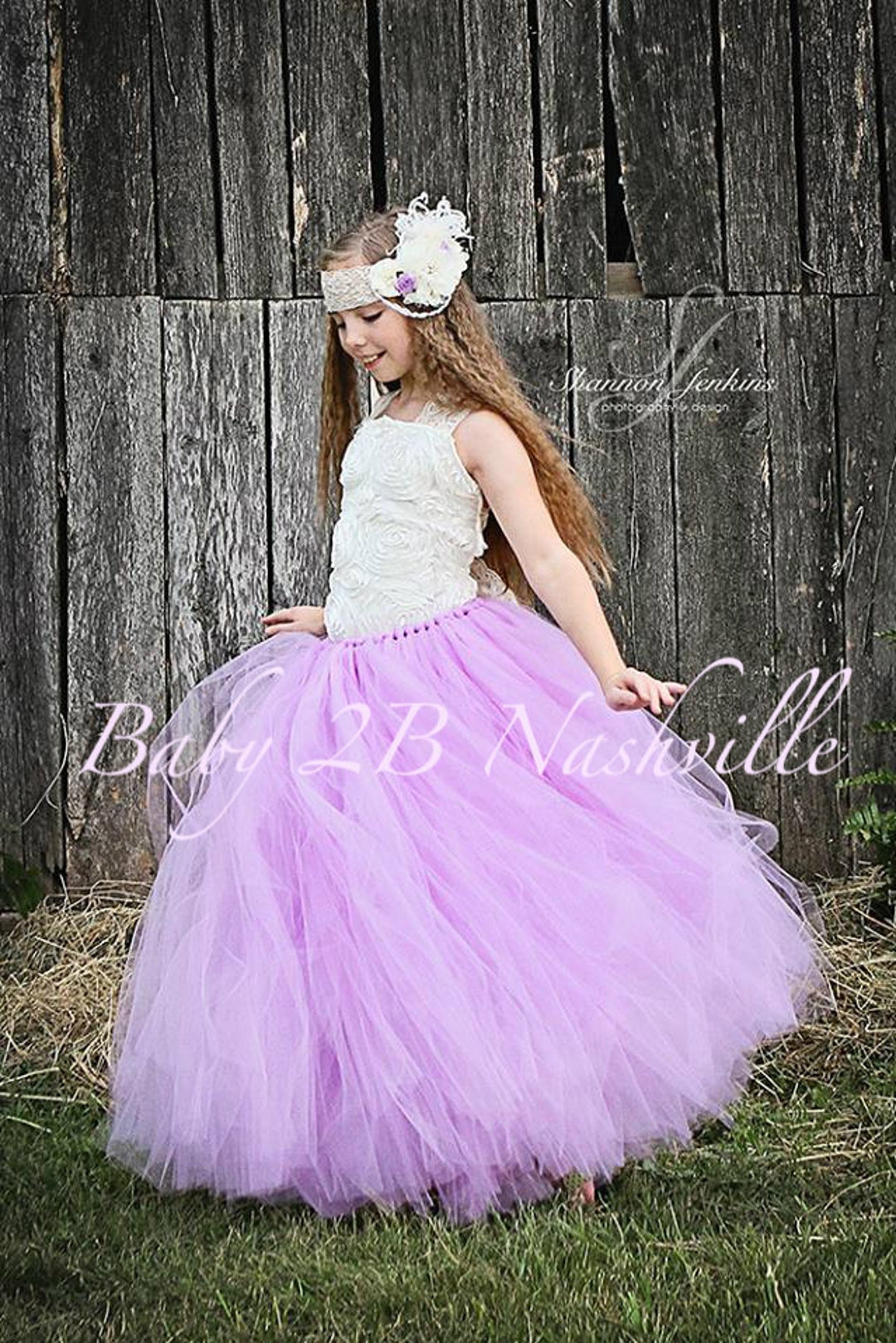 Lilac Flower Girl Dress Wedding Flower Girl Ivory and Lilac Dress Satin ...