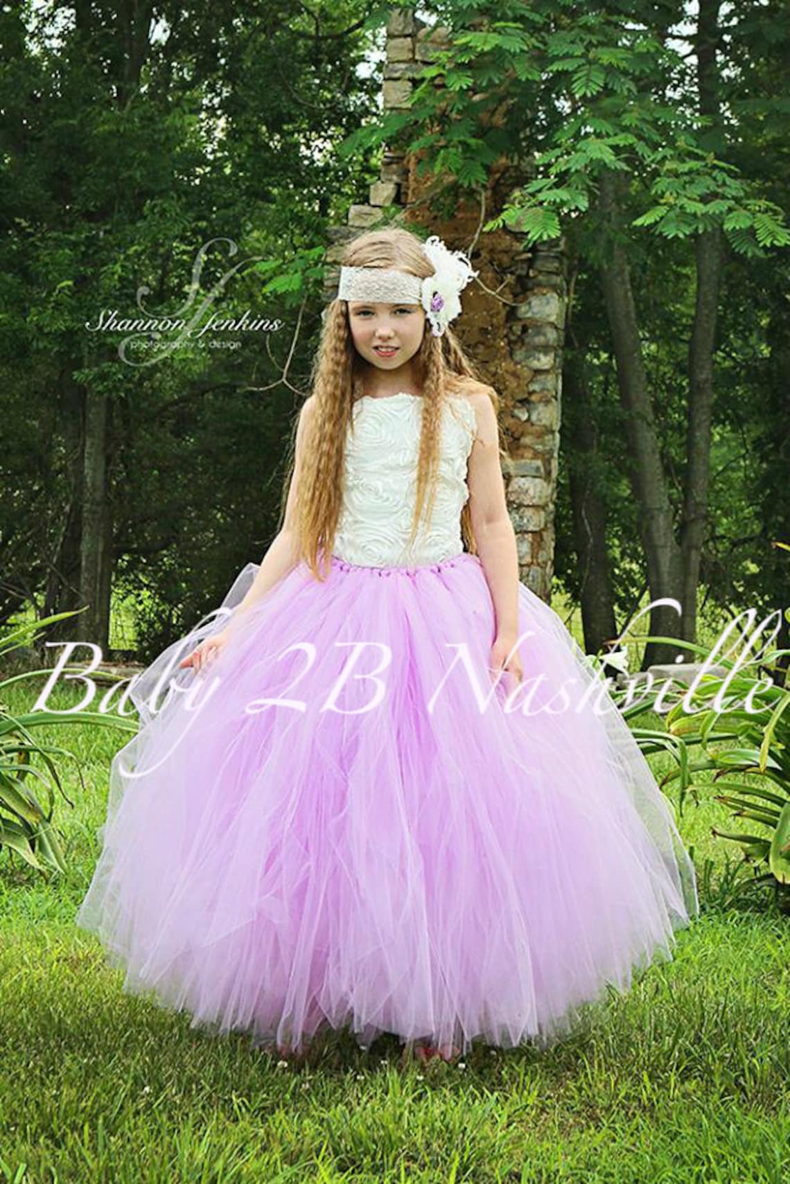 Lilac Flower Girl Dress Wedding Flower Girl Ivory and Lilac | Etsy