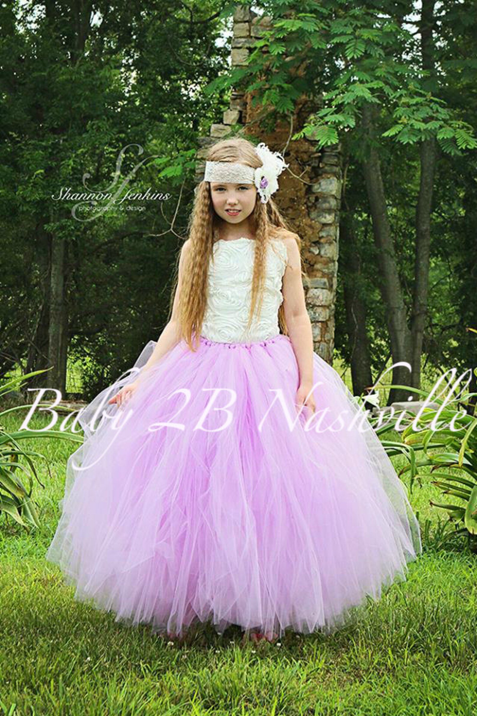 Lilac Flower Girl Dress Wedding Flower Girl Ivory And Lilac Etsy
