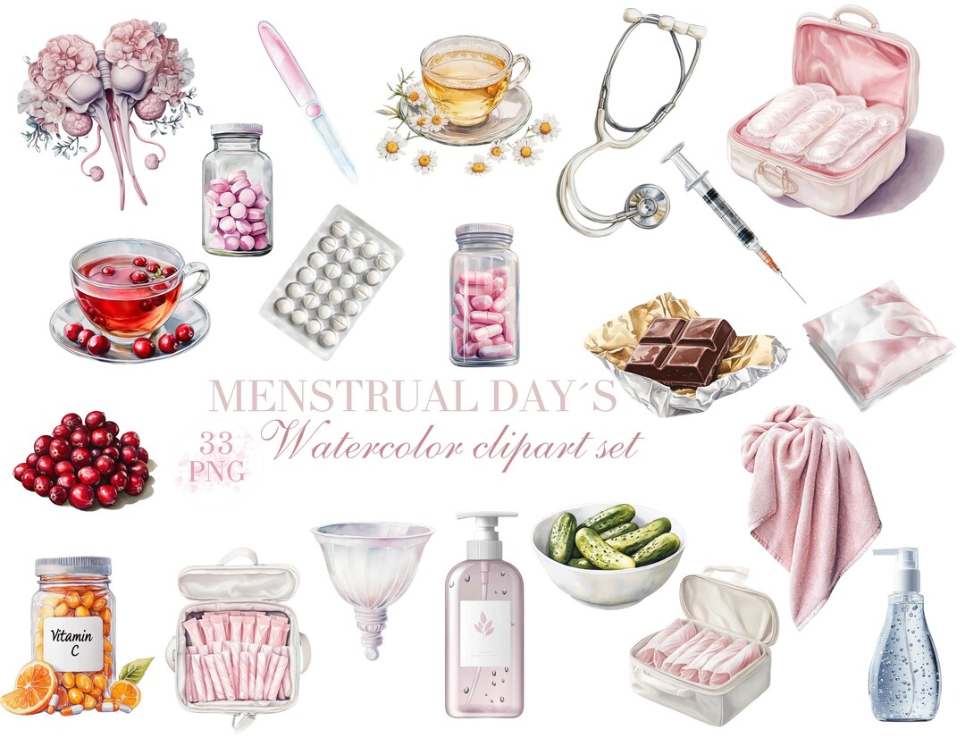 Menstrual Day’s,png,period Clipart,watercolor Clipart,women's Days - Etsy