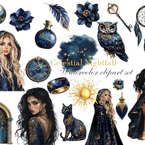 Celestial Nightfall, Digital Planner Stickers,constellation ,magic ...