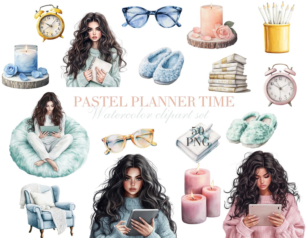 Planner Time,png,cozy Planner,pastel Colors,stickers Planner,digital ...