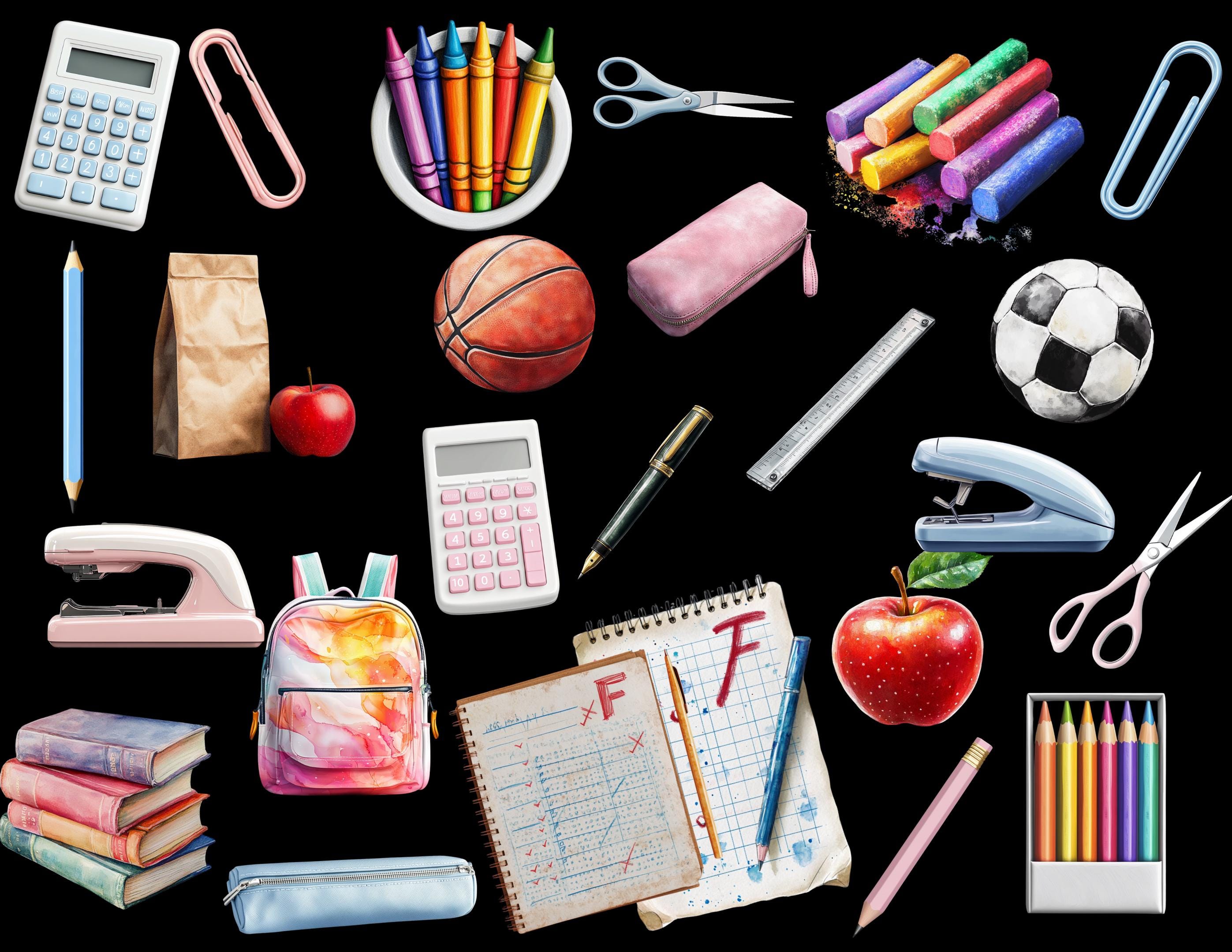 Back to School Digital Stickers,planner Stickers,watercolor School ...