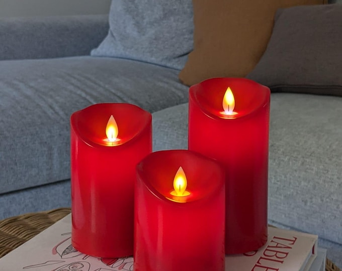 Red LED Flameless Candles // Ideal for Party and Weddings // Christmas ...