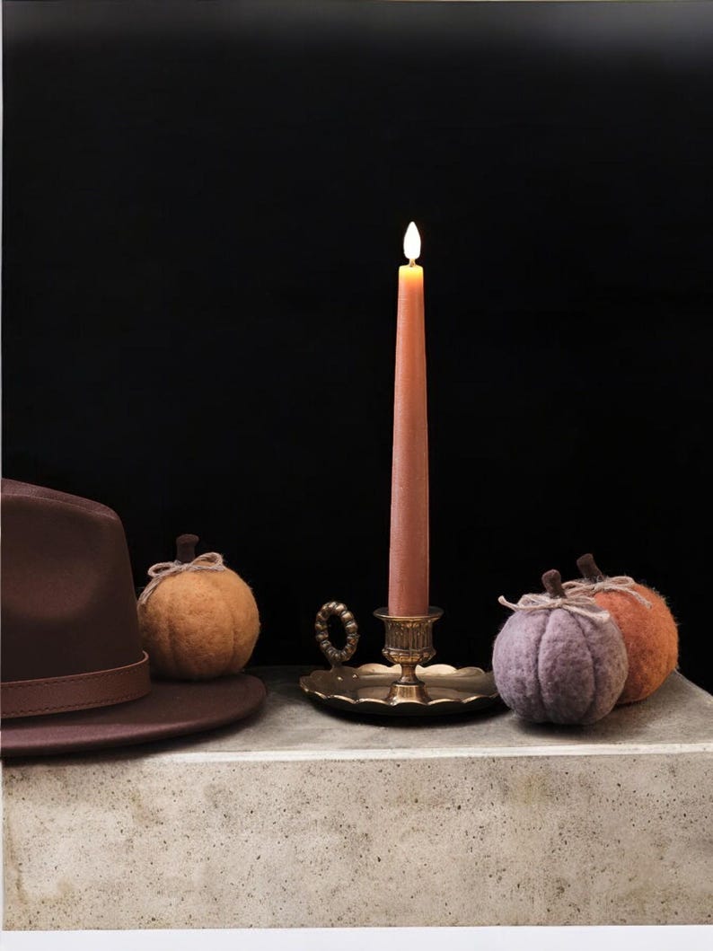 Realistic LED Flameless Taper Candles / Autumn Winter Candles - Etsy Canada