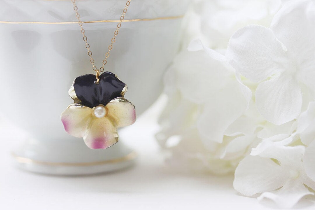 Pansy Necklace Pastel Flower Necklace Pansy Gift for Her Jewelry for ...
