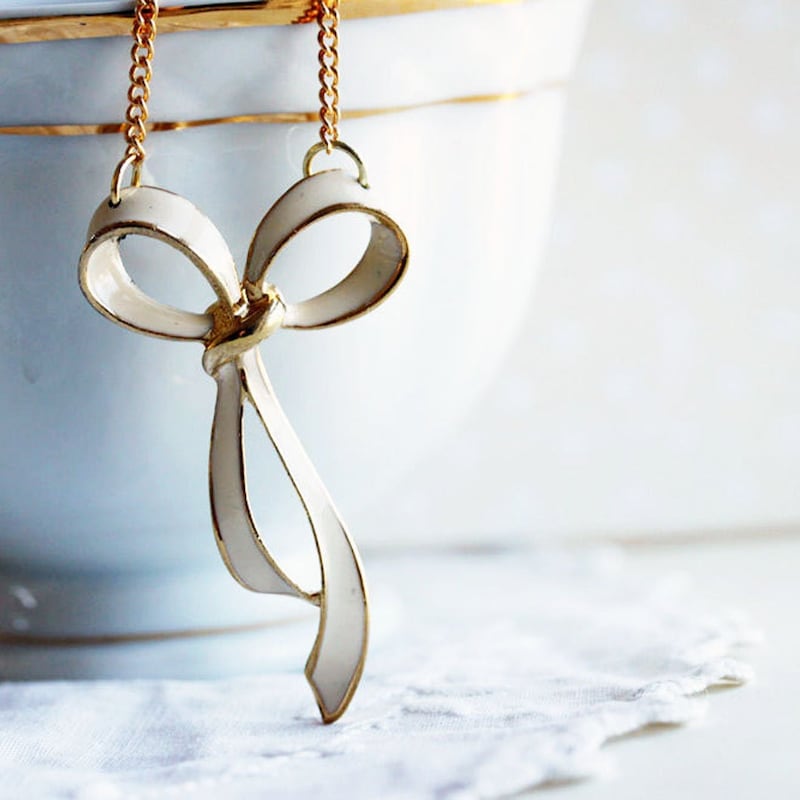 Ribbon Necklace - Etsy