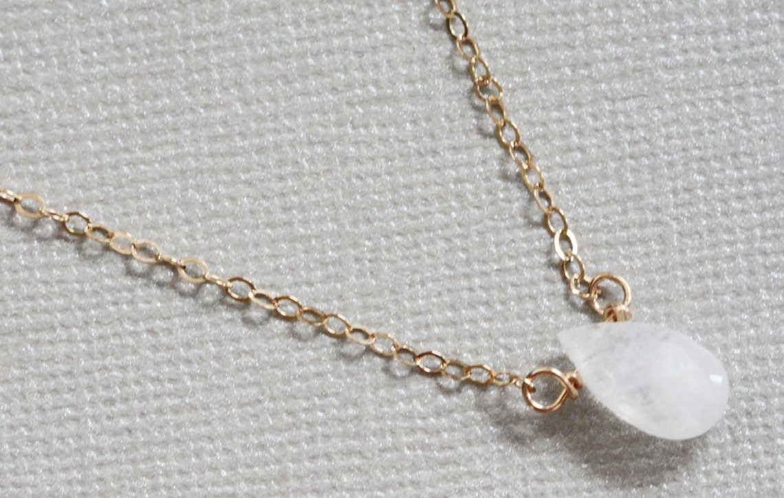 Moonstone Necklace Genuine Moonstone 14 Karat Gold Filled Or | Etsy