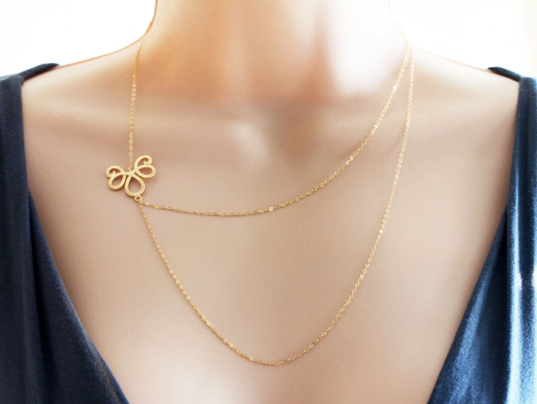 Gold Two Strand Layered Chain Necklace Gift for Her Gold Filled - Etsy