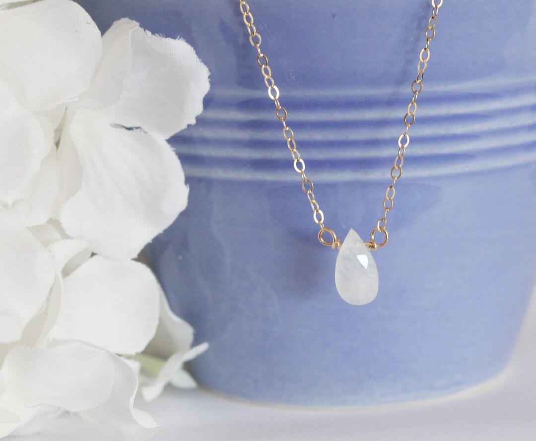 Moonstone Necklace Genuine Moonstone 14 Karat Gold Filled or Sterling ...