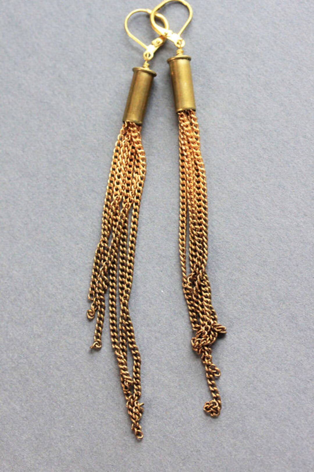 Bullet Chain Earrings Long Bullet Earring Rocker Jewelry Gift for Her ...