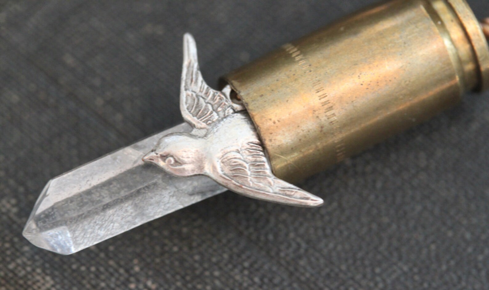Bullet Crystal Necklace Bullet and Bird Necklace 9 Mm Bullet - Etsy