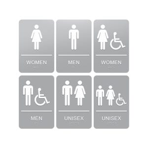ADA Compliant Braille Restroom Sign Multiple Colors and Messages - Etsy