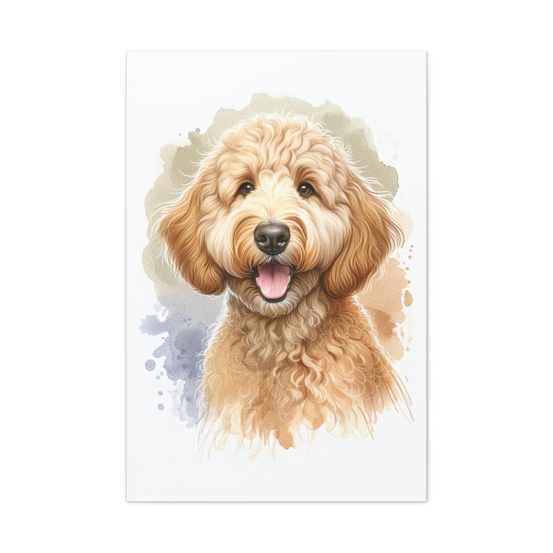 Canvas Print, Labradoodle in Watercolor, Wall Art, Home Decor, Dog ...