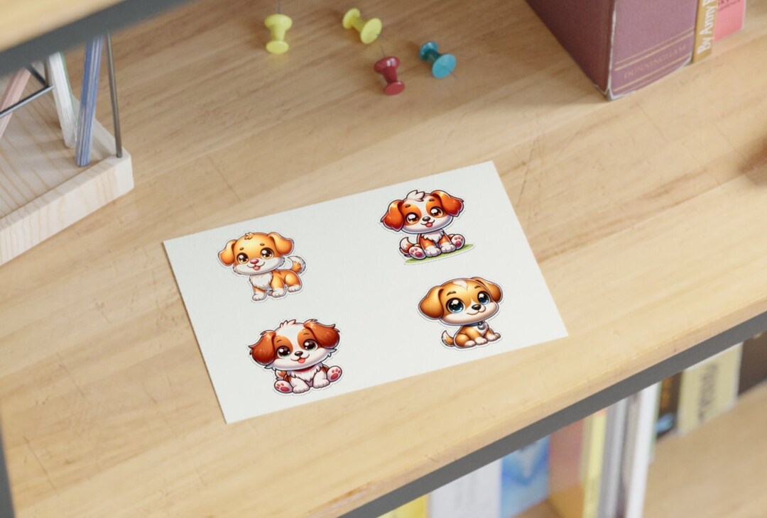 Cartoon Dogs Sticker Sheet, Cute Dog Stickers | Planner Stickers ...