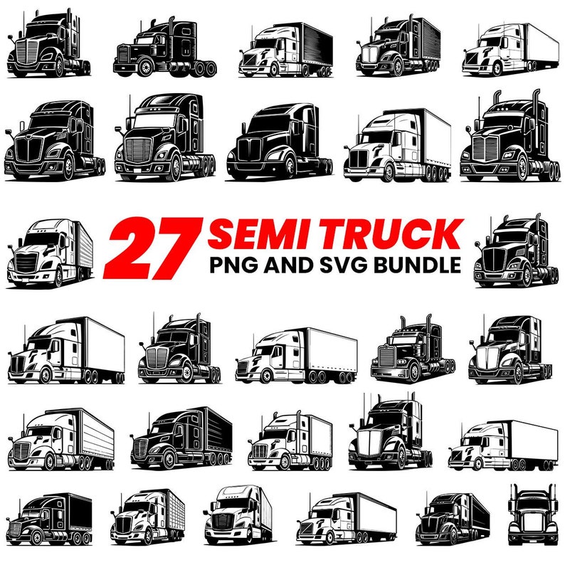 Semi Truck SVG PNG | Semi Truck Svg Cutfiles for Cricut | Semi Truck ...