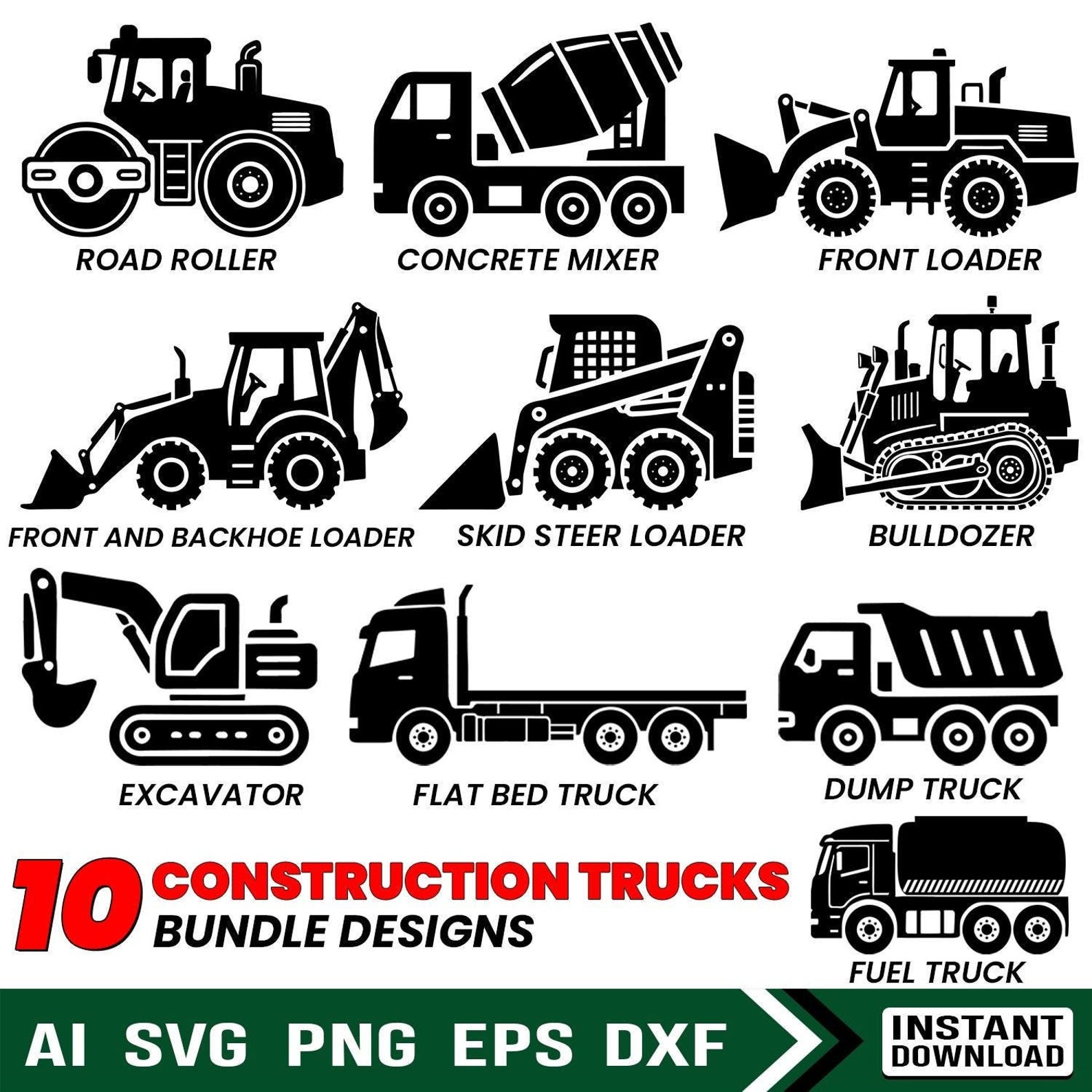 Construction Trucks SVG PNG | Construction Trucks Svg Cutfiles for ...