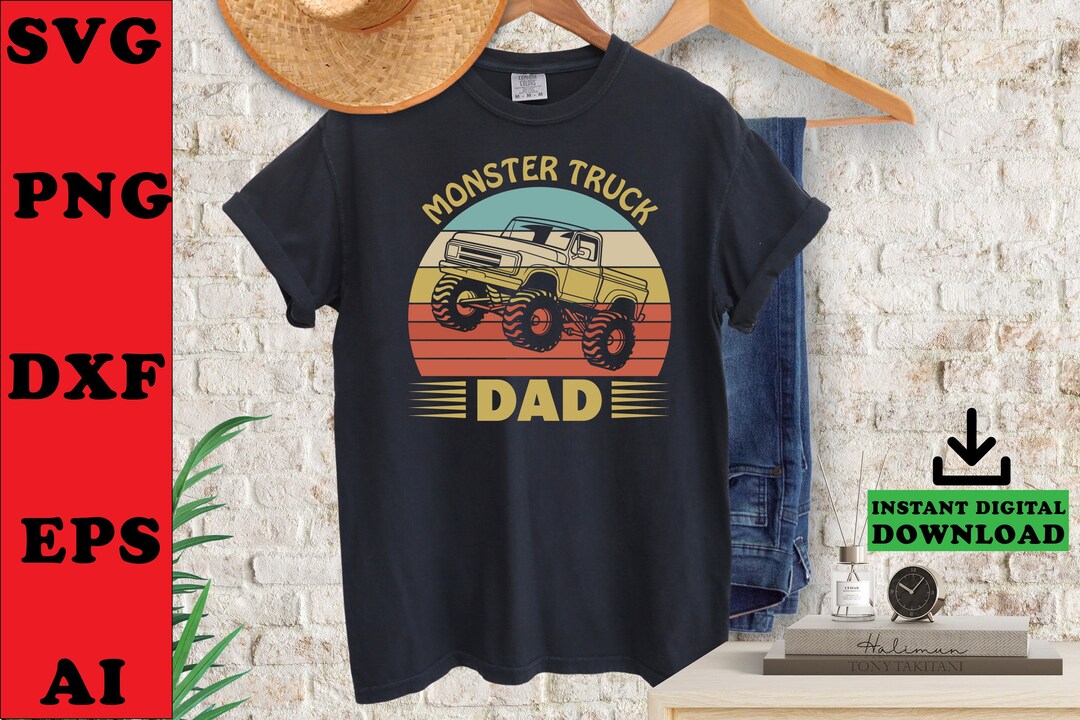 Monster Truck Svg, Monster Truck Dad Svg, Monster Truck Vector, Monster ...