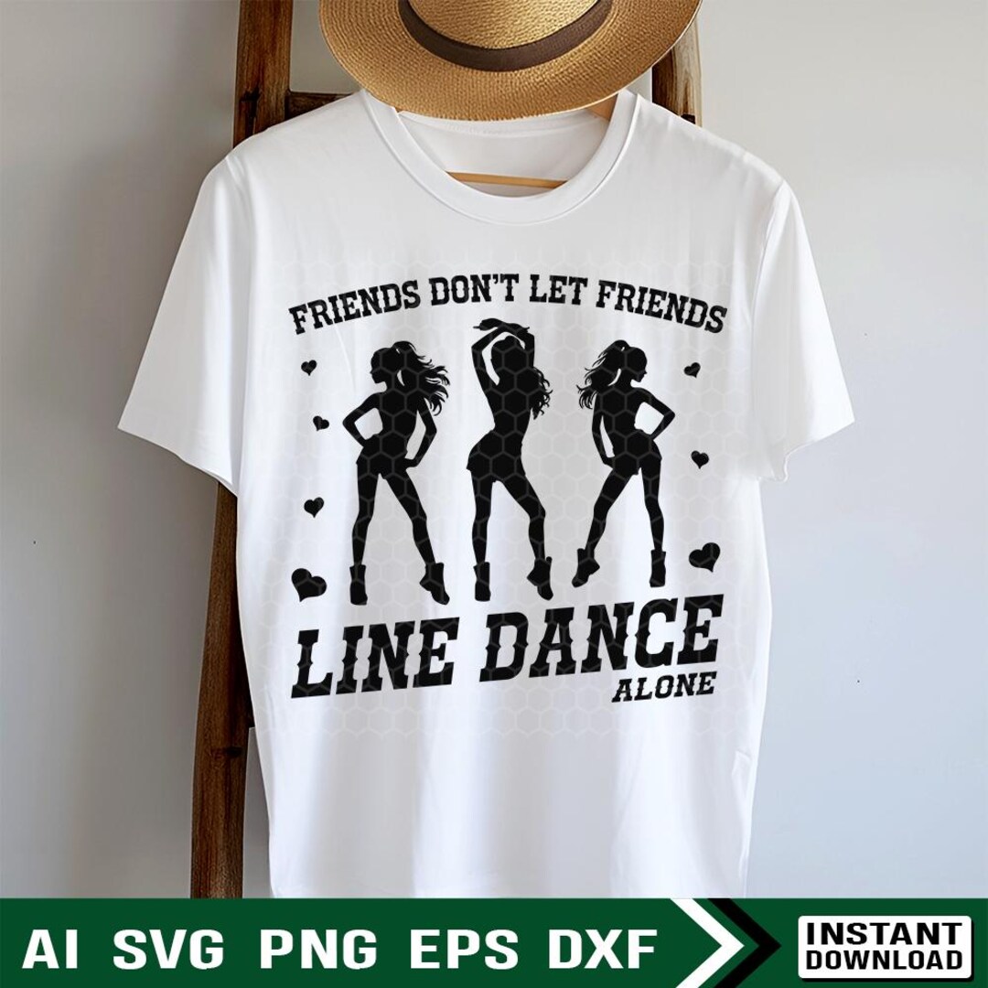 Line Dance SVG Cut Files: T-shirt Design, PNG Included - Etsy
