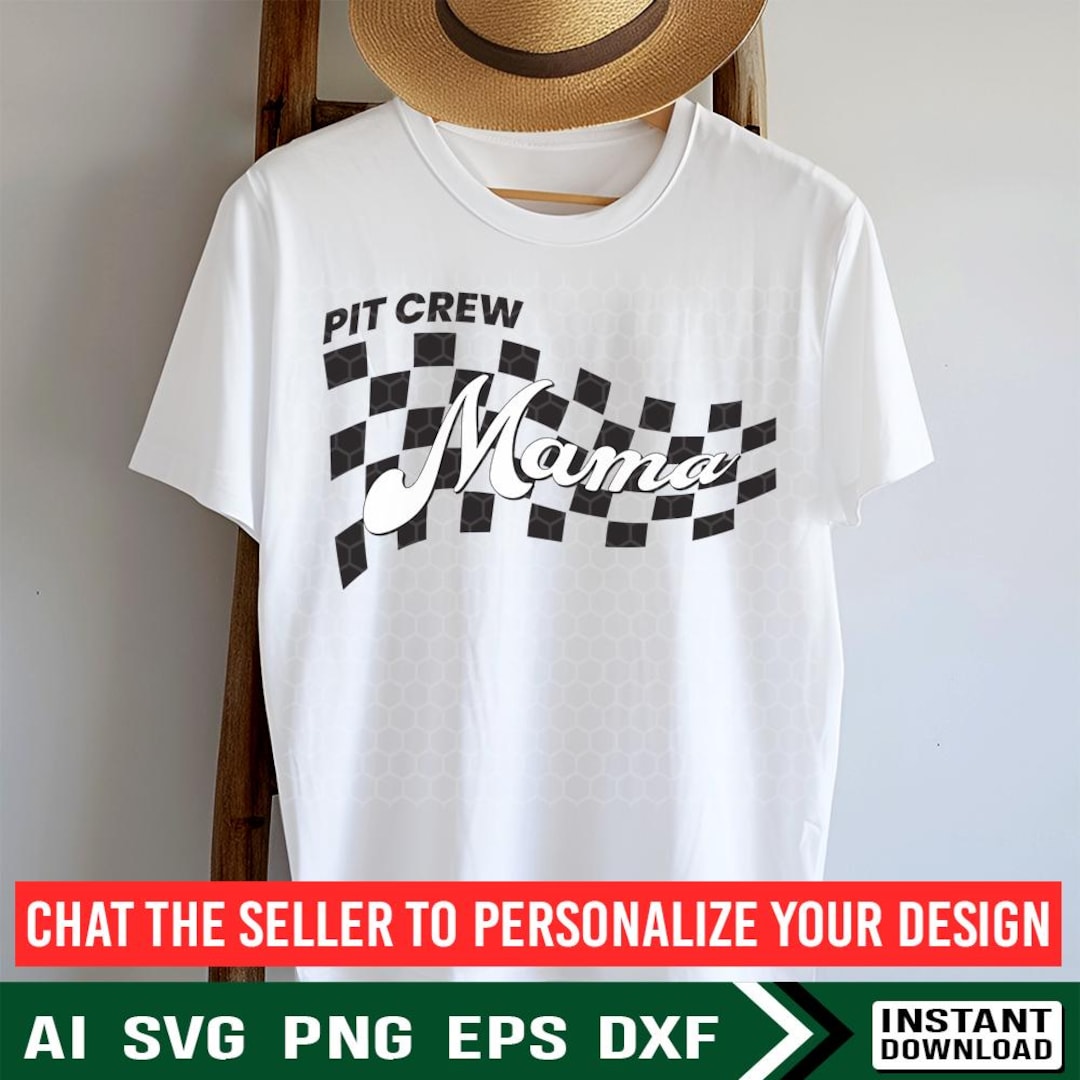 Editable Pit Crew Design: Vintage Racing Shirt SVG PNG (digital ...