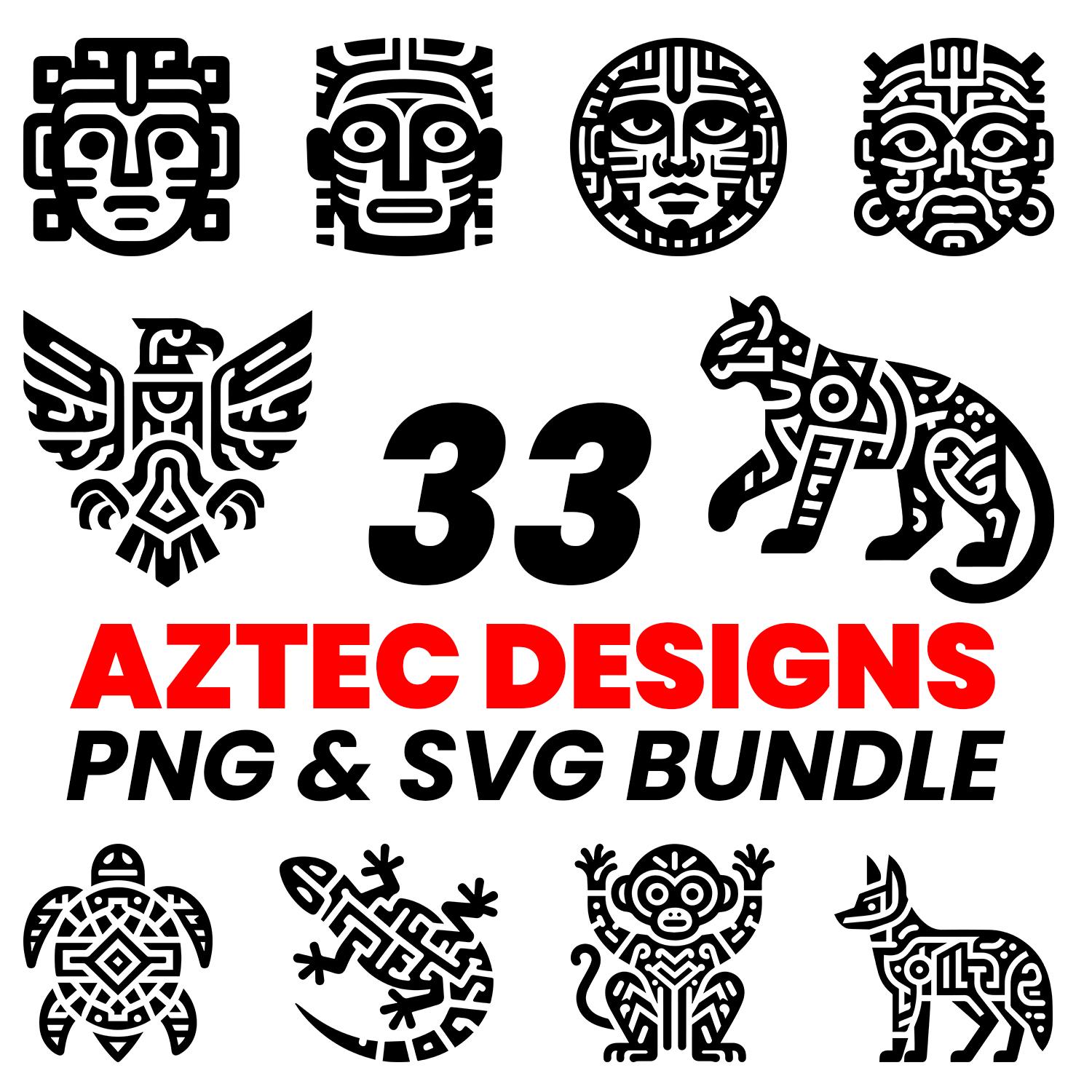 33 Aztec SVG PNG Bundle | Aztec Svg Cutfiles for Cricut | Tribal Art ...