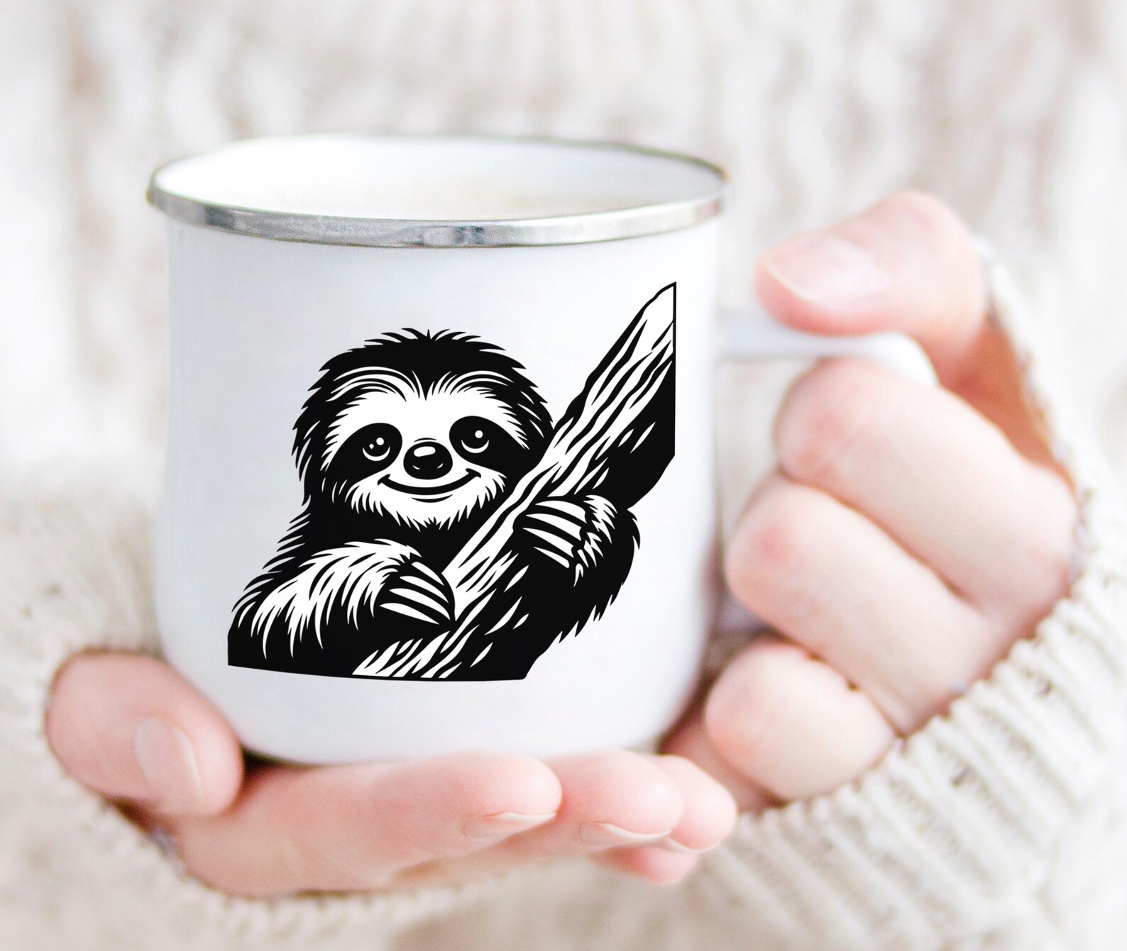Sloth Svg Bundle, Sloth Svg Cricut File, Cute Sloth Svg, Sloth Sipping ...