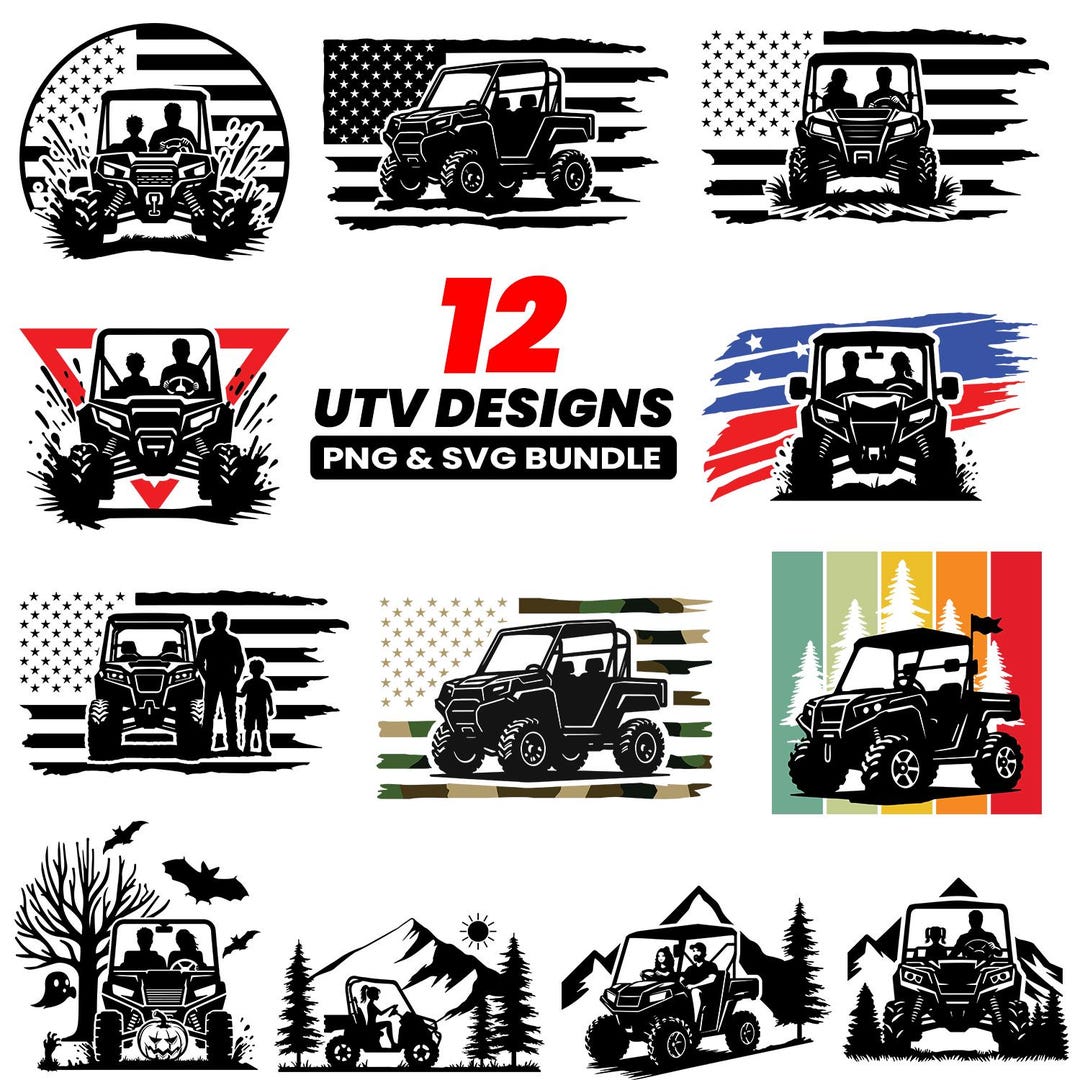 UTV Design Svg Png Bundle | UTV Svg Cutfiles for Cricut | Side by Side ...