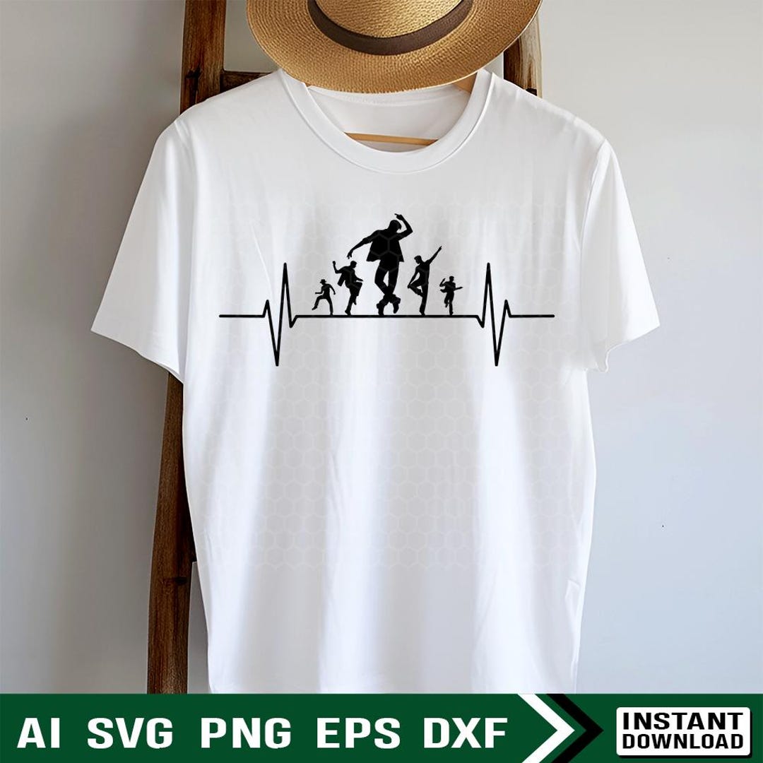Line Dance Heartbeat SVG PNG | Dance Svg Cutfiles for Cricut | Dance ...