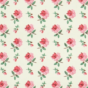 1950s Vintage Wallpaper by the Yard - Floral Wallpaper With Tiny Pink ...