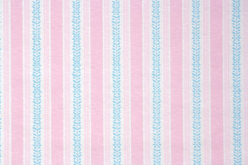 1940's Vintage Wallpaper Pink and Blue Stripe | Etsy