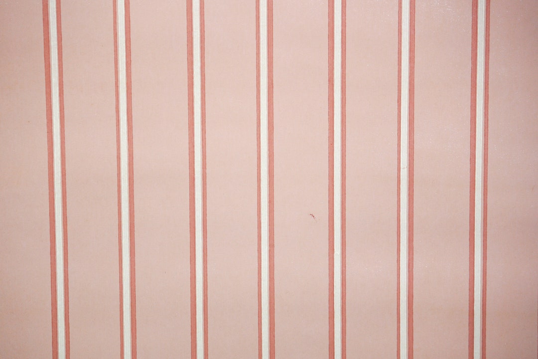 1940s Vintage Wallpaper Stripes Vintage Wallpaper Midcentury Pink - Etsy