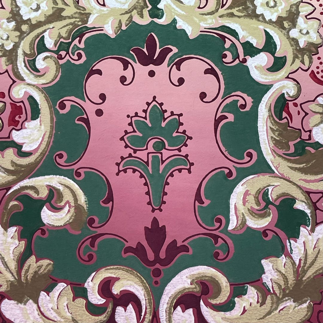 2 Yards of 1900s Antique Pink and Green Border - Etsy