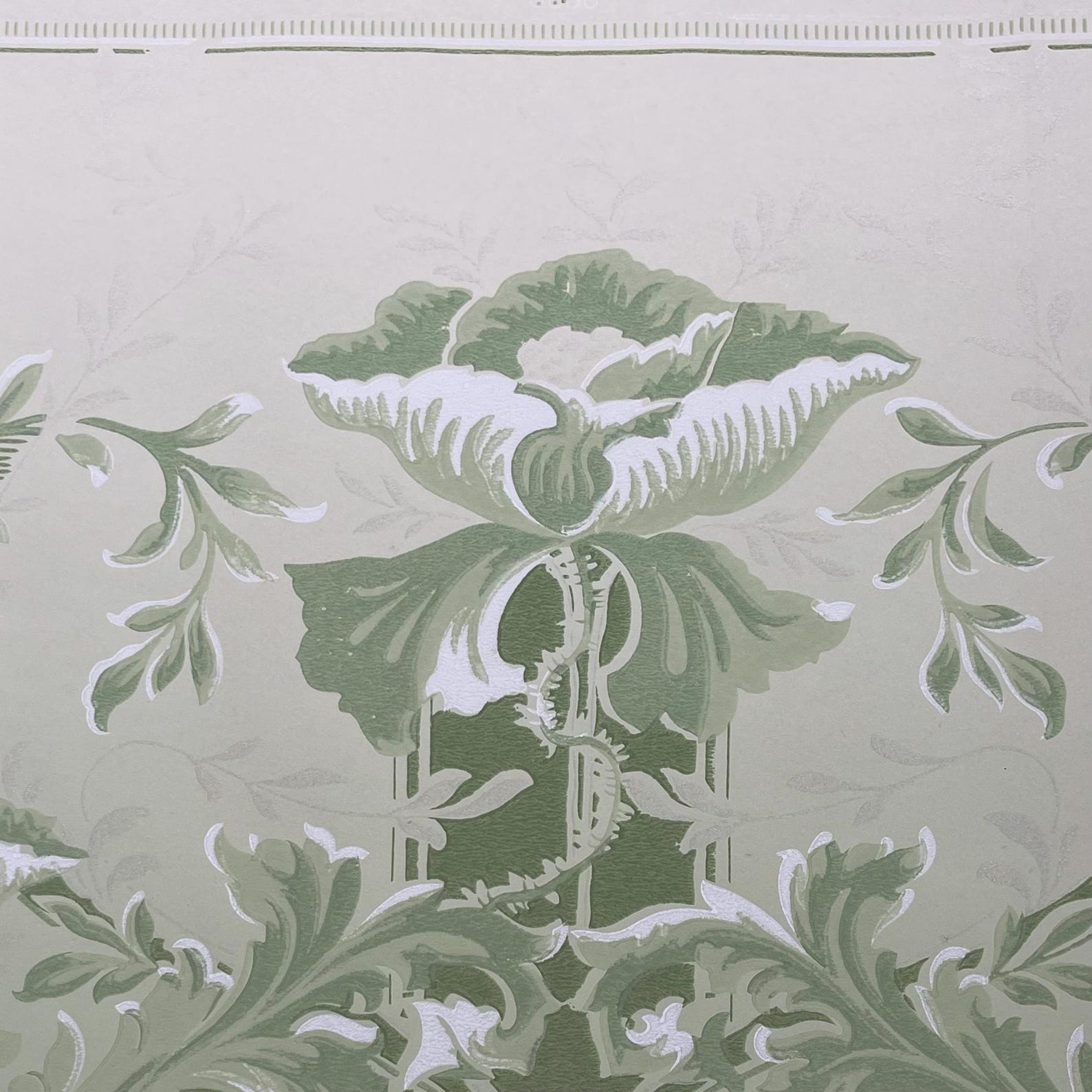 1900s Antique Green Floral Wallpaper Frieze - 8 Yards - Etsy