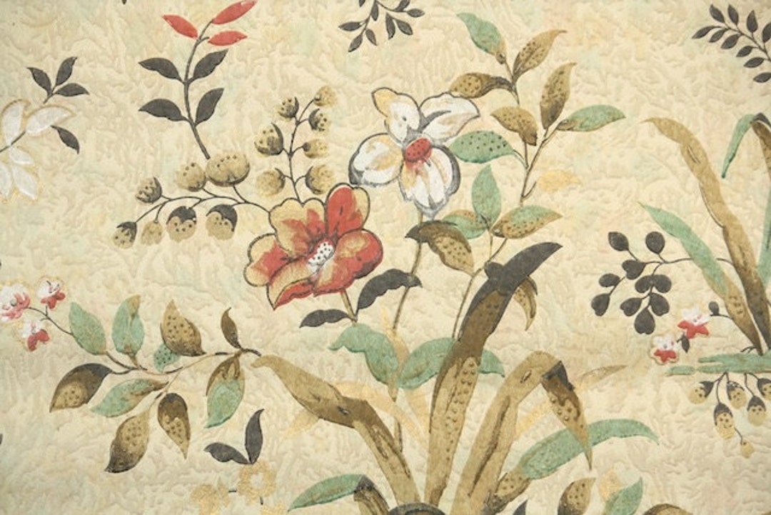 1920s Vintage Wallpaper by the Yard Early 20th Century Floral Wallpaper ...