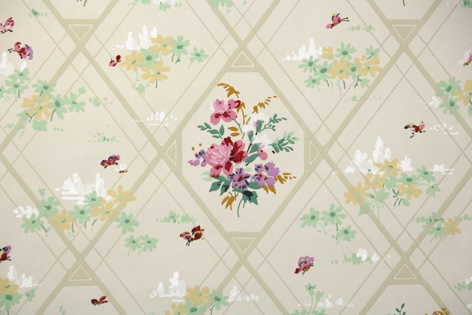 1920s Vintage Wallpaper by the Yard Antique Floral Wallpaper | Etsy