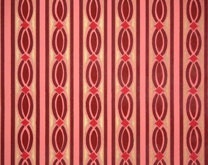 Early 1900s Antique Wallpaper by the Yard - Victorian Red and Gold ...