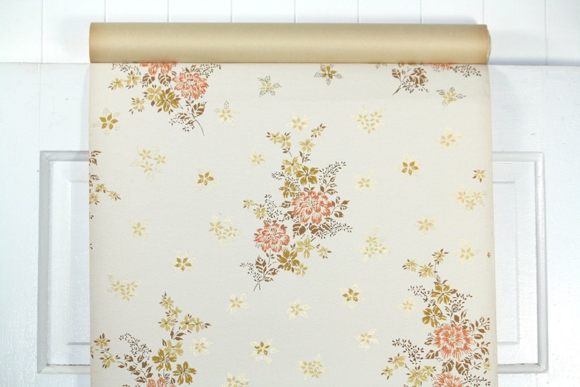 1950s Vintage Wallpaper by the Yard Floral Wallpaper with | Etsy