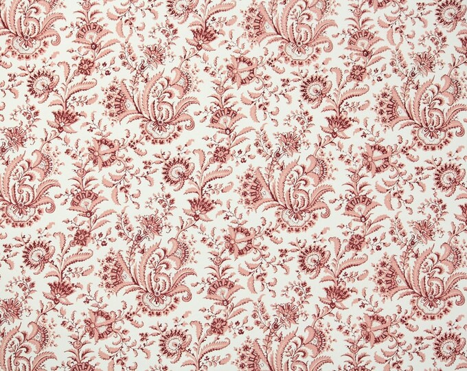 1950s Vintage Wallpaper by the Yard - Pink and Burgundy Paisley Floral ...