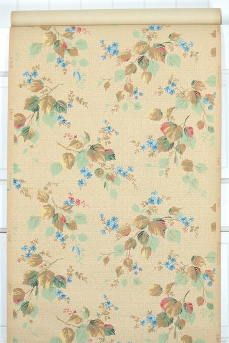 1930s Vintage Wallpaper by the Yard Antique Floral and Leaf | Etsy