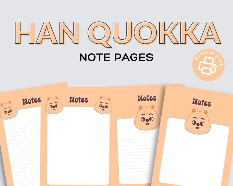 Han Quokka SKZOO Note Pages PDF Digital Download - Etsy