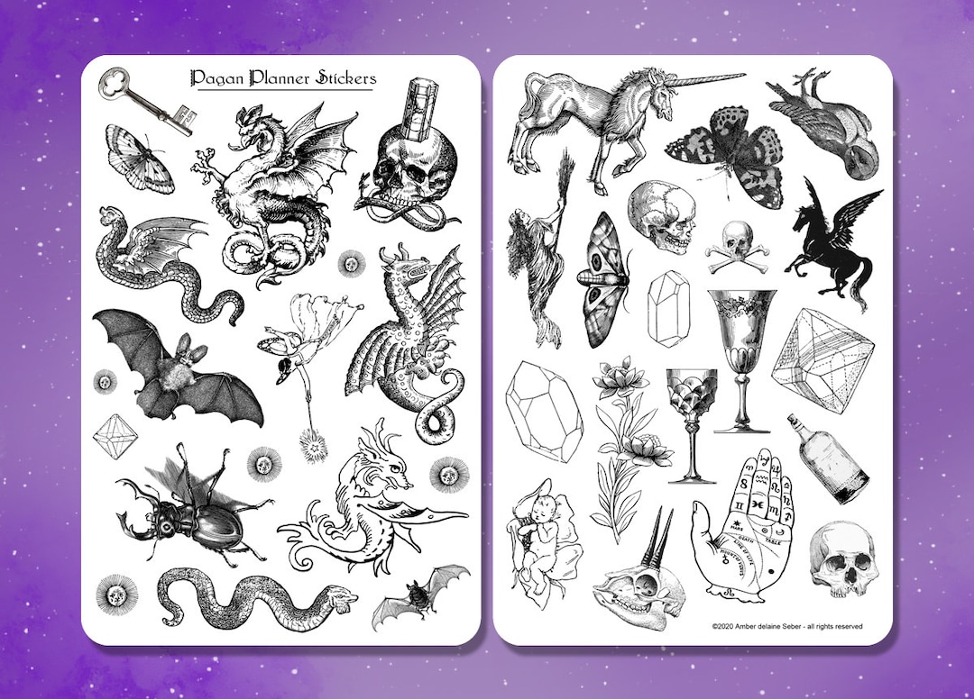 Pagan Planner Stickers Print-and-cut File for Cricut and Silhouette ...