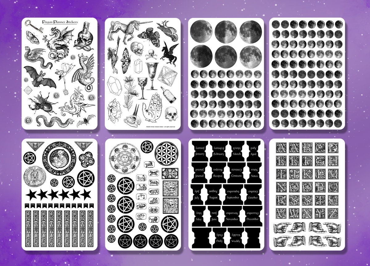 Pagan Planner Stickers Print-and-cut File for Cricut and - Etsy