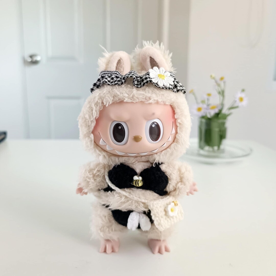 Flower & Bee Handmade Labubu Crochet Bikini Set Doll Clothes Swimsuit ...