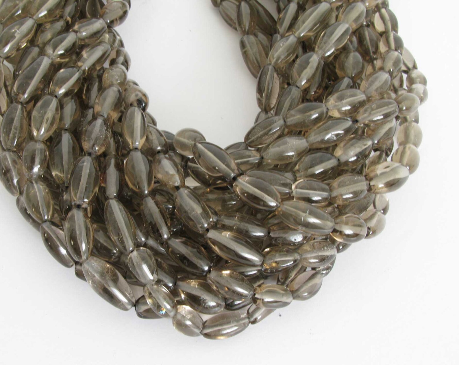 Barrel Smoky Quartz Bead Strand, Smokey Quartz Beads, 10mm to 14mm ...